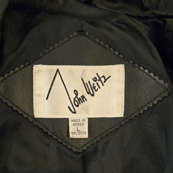 John Weitz | Jackets & Coats | Vintage John Weitz Black Leather Coat ...